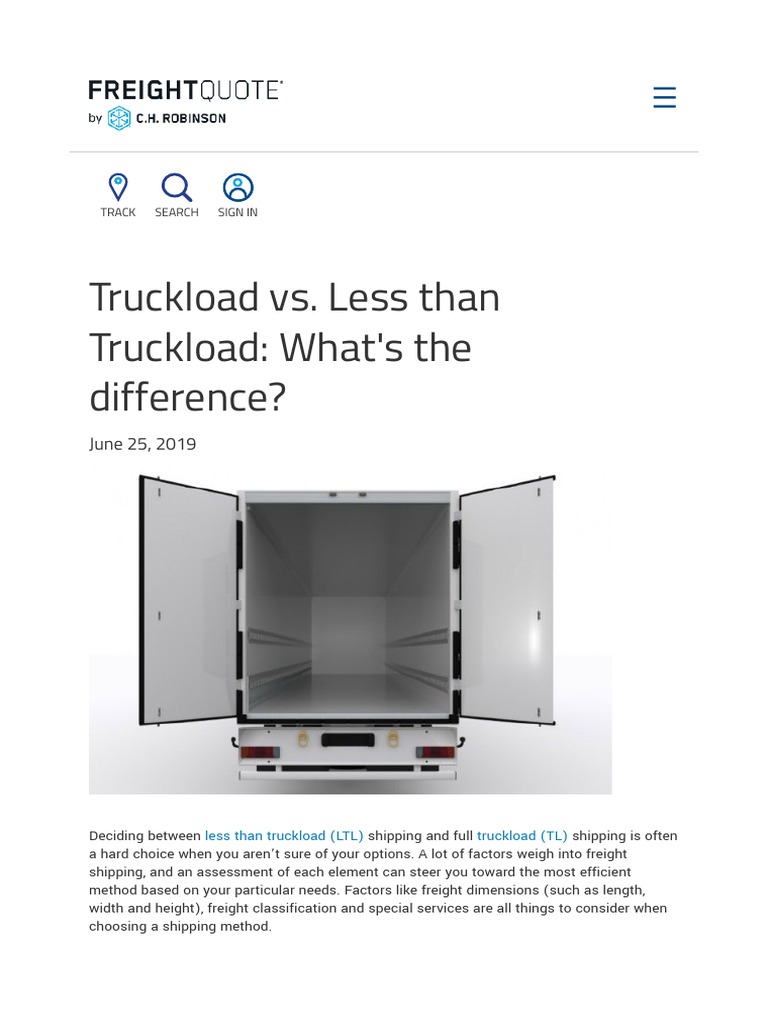 TL Vs LTL | PDF | Cargo | Supply Chain Management