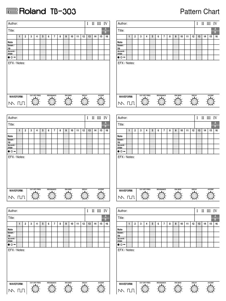 Tb303 Pattern Sheet PDF | PDF