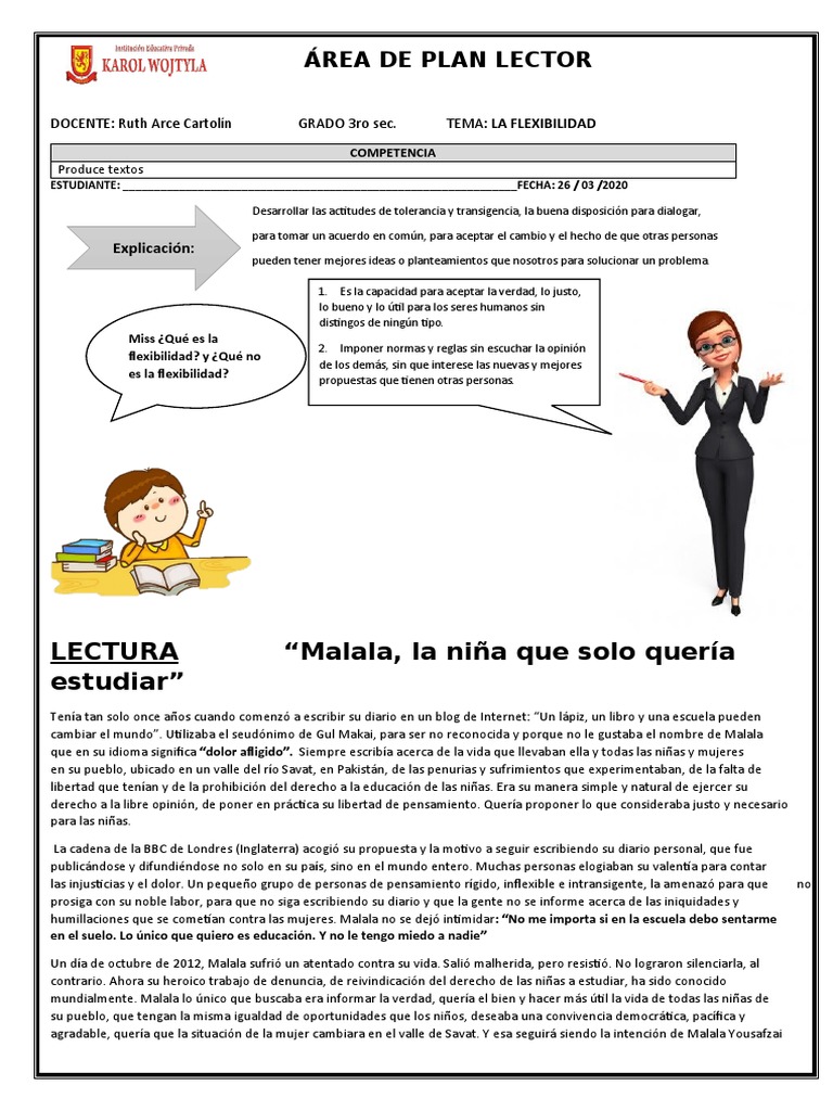 Jueves 26 Plan Lector 3ro | PDF | Tolerancia | Science