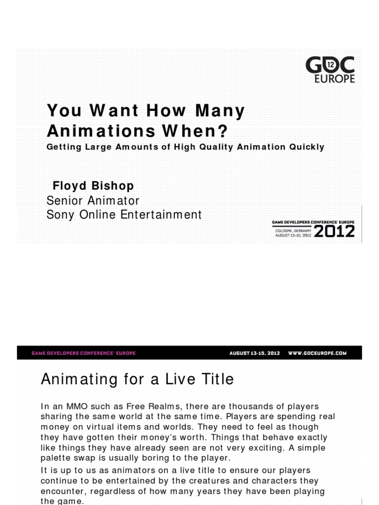 You Want How Many Animations When?: Floyd Bishop | PDF