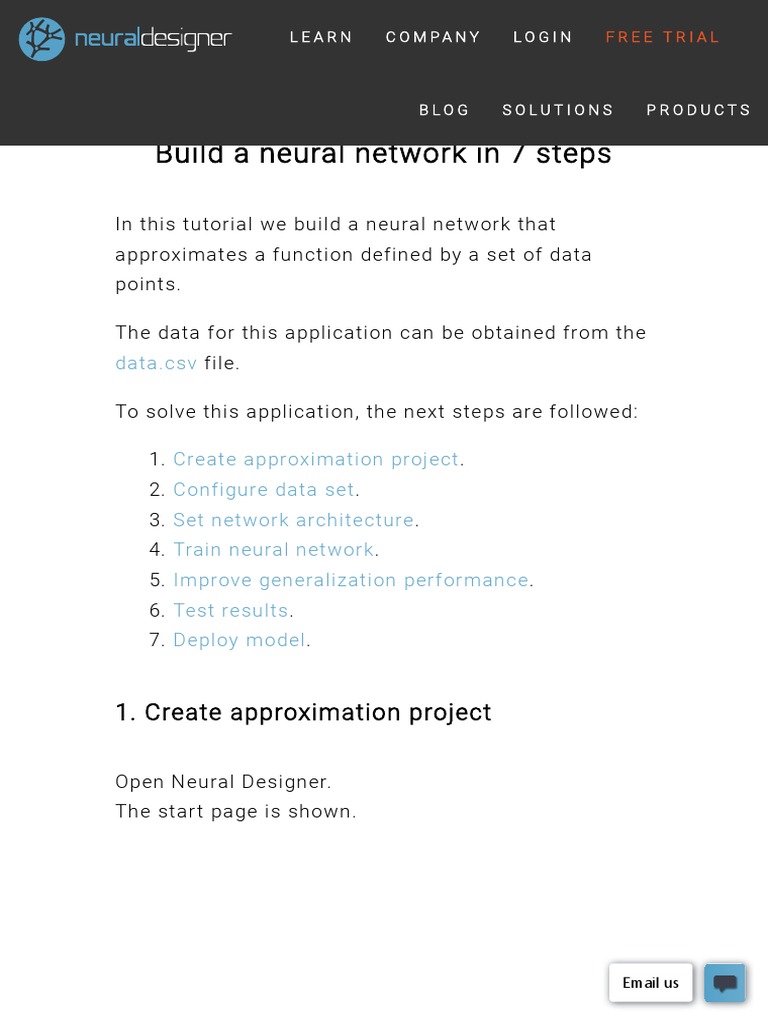 Create A Neural Network in 7 Steps - Neural Designer | PDF | Artificial ...