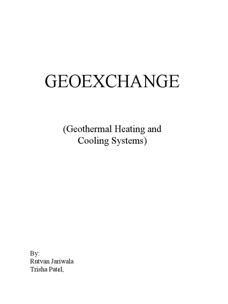 Geoexchange Systems Provide Efficient Heating and Cooling | PDF | Heat ...