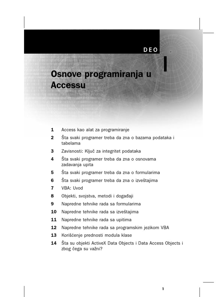 Access 2003 - Osnove Programiranja U Accessu | PDF