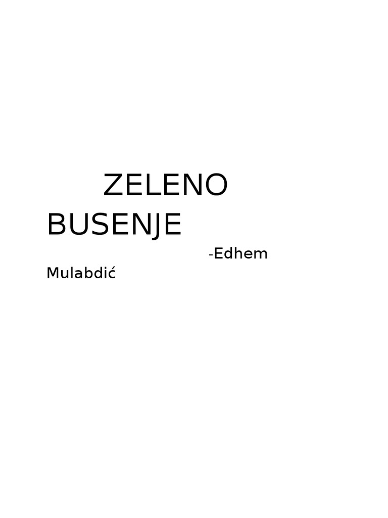Zeleno Busenje | PDF