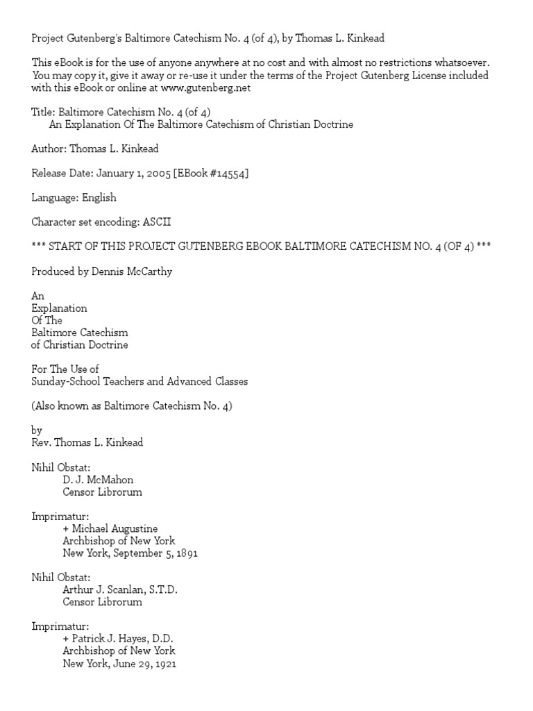 Baltimore Catechism No. 4 Explained | PDF | Mary, Mother Of Jesus ...
