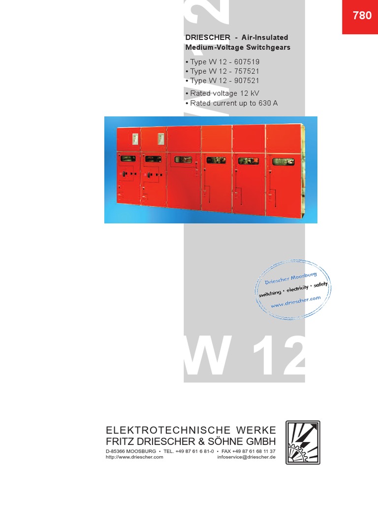 DRIESCHER 12 kV Switchgears Guide | PDF | Switch | Transformer