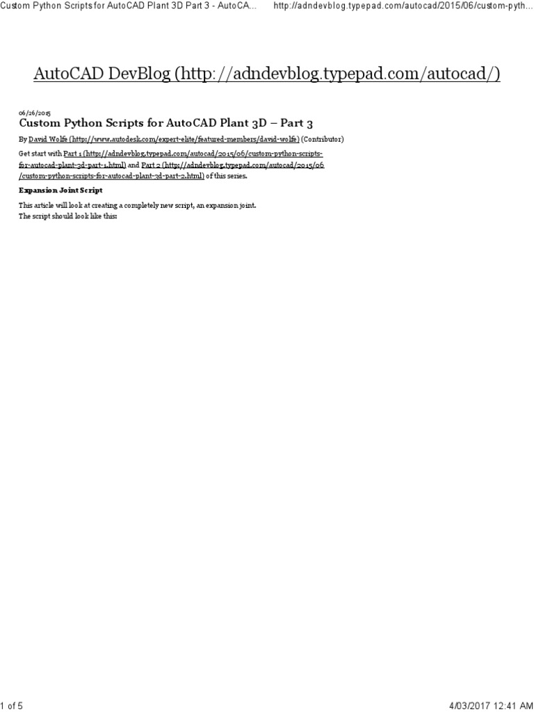 Custom Python Scripts For AutoCAD Plant 3D Part 3 - AutoCAD DevBlog ...