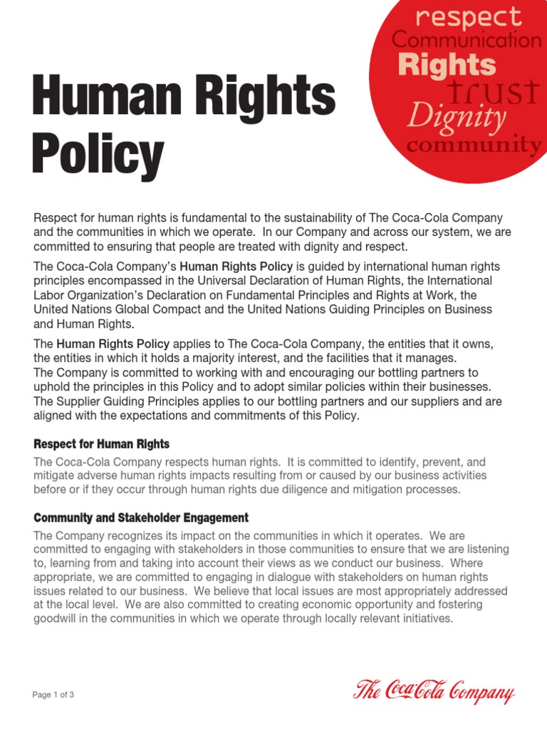 Human Rights Policy PDF English PDF | PDF | Harassment | Employment