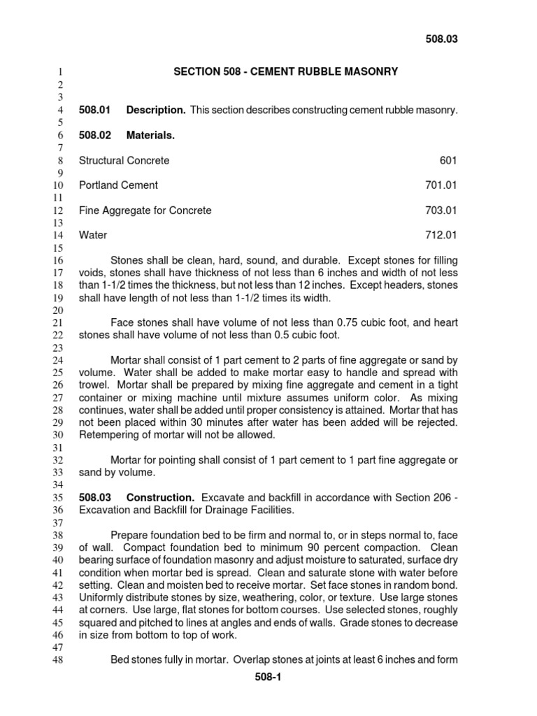 Cement Rubble Masonry | PDF | Mortar (Masonry) | Masonry