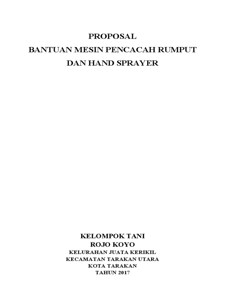 Proposal Poktan Rojo Koyo Mesin Pencacah Rumput | PDF