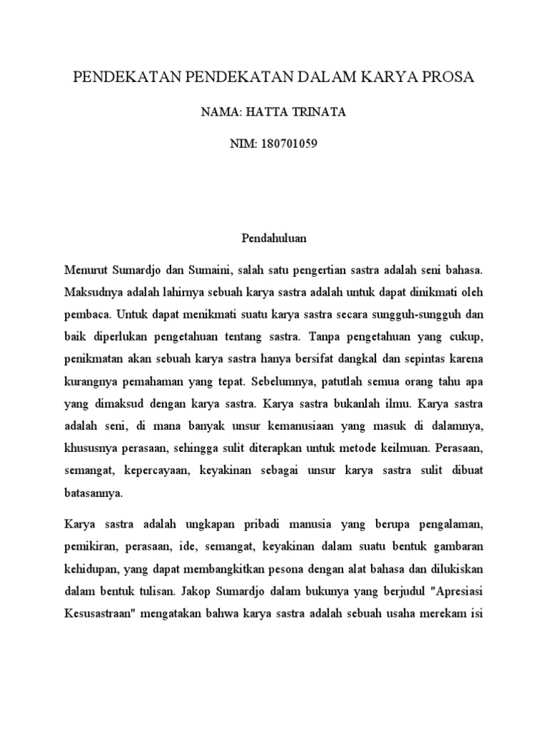 Contoh Pendekatan Prosa | PDF