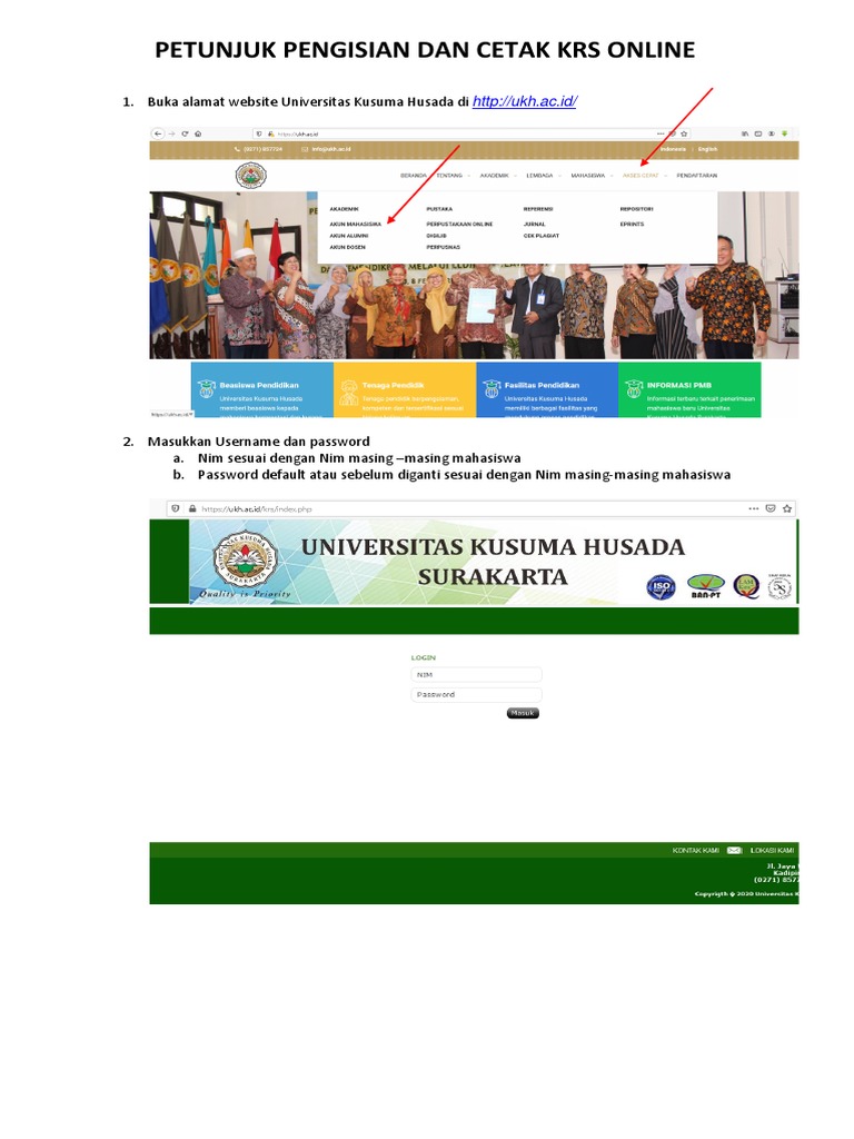 Petunjuk Pengisian KRS Online Dan Cara Cetak KRS Baru | PDF