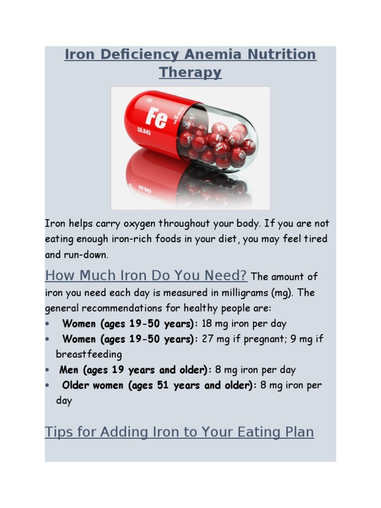Iron Defeciency Anemia Therapy | PDF