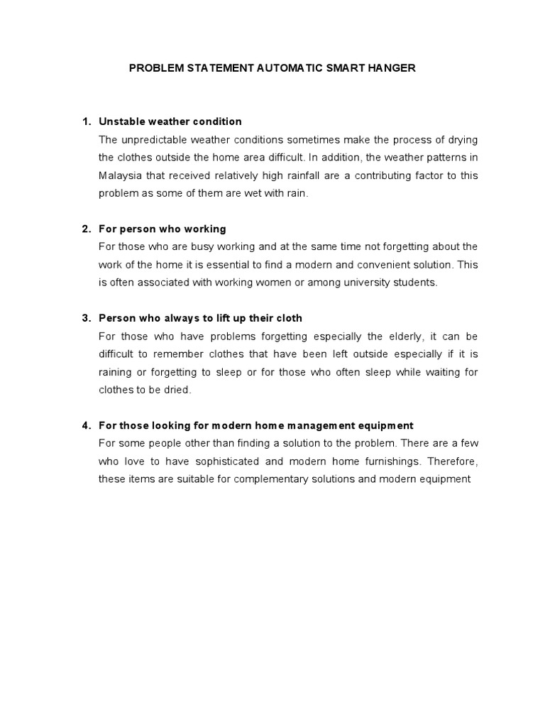Problem Statement Automatic Smart Hanger | PDF