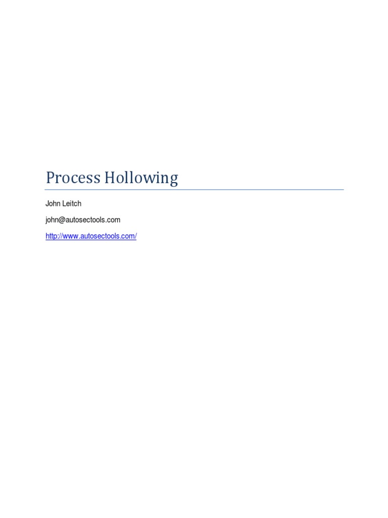 Process Hollowing: John Leitch | PDF | Information Technology ...