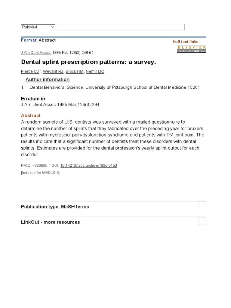 Dental Splint | PDF
