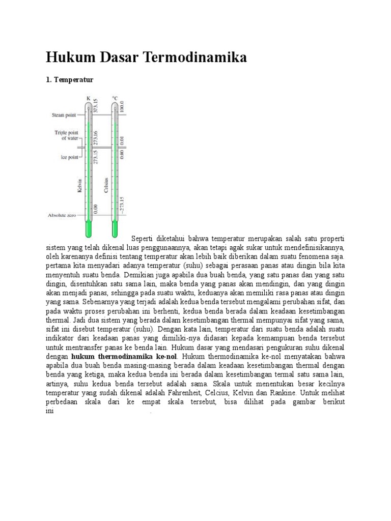 Hukum Dasar Termodinamika | PDF
