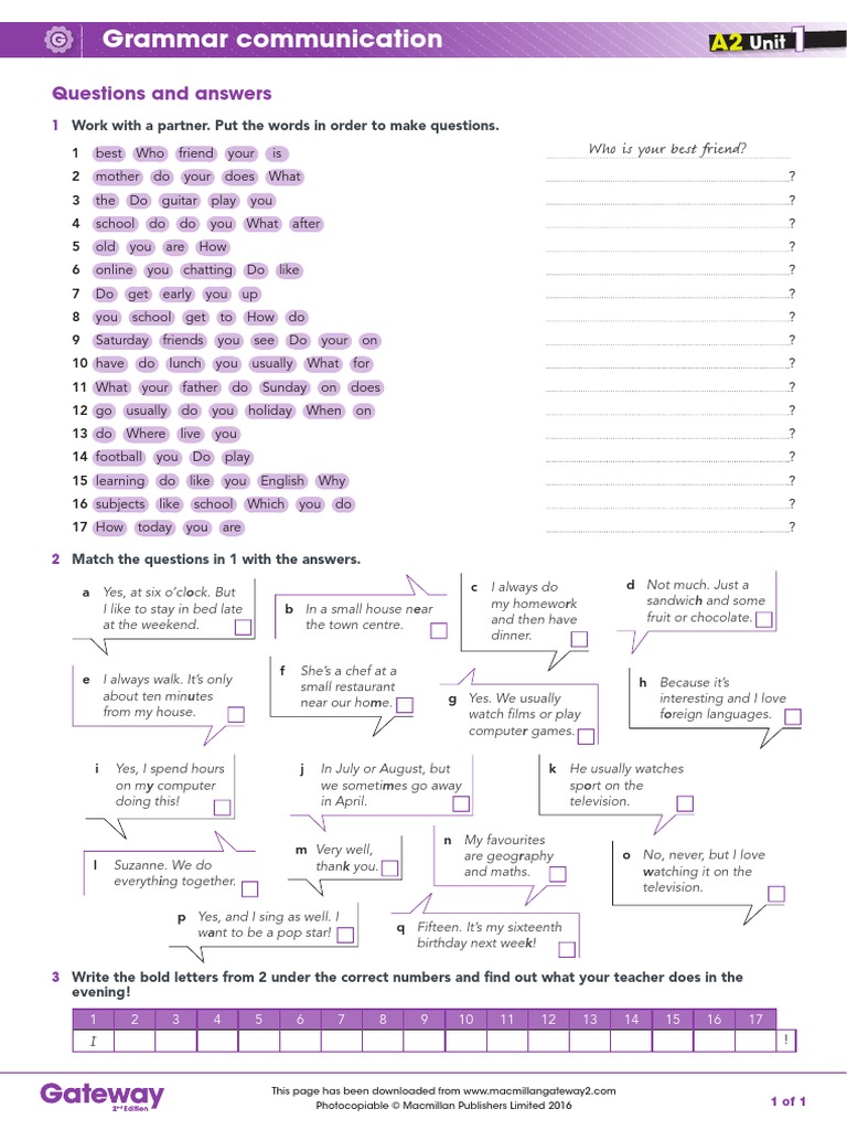 Grammar Communication: Questions and Answers | PDF