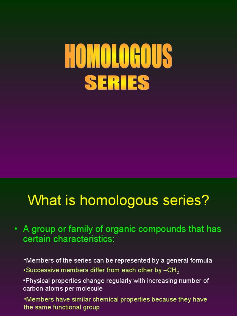 Understanding Homologous Series | PDF