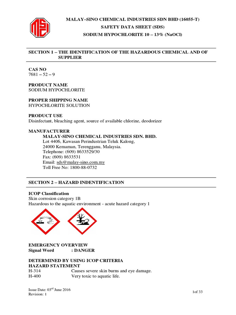 Calcium Hypochlorite Liquid Sds Offers | www.pinnaxis.com