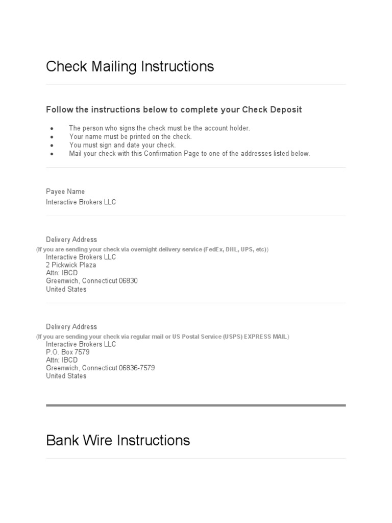 Check Mailing Instructions: Follow The Instructions Below To Complete ...