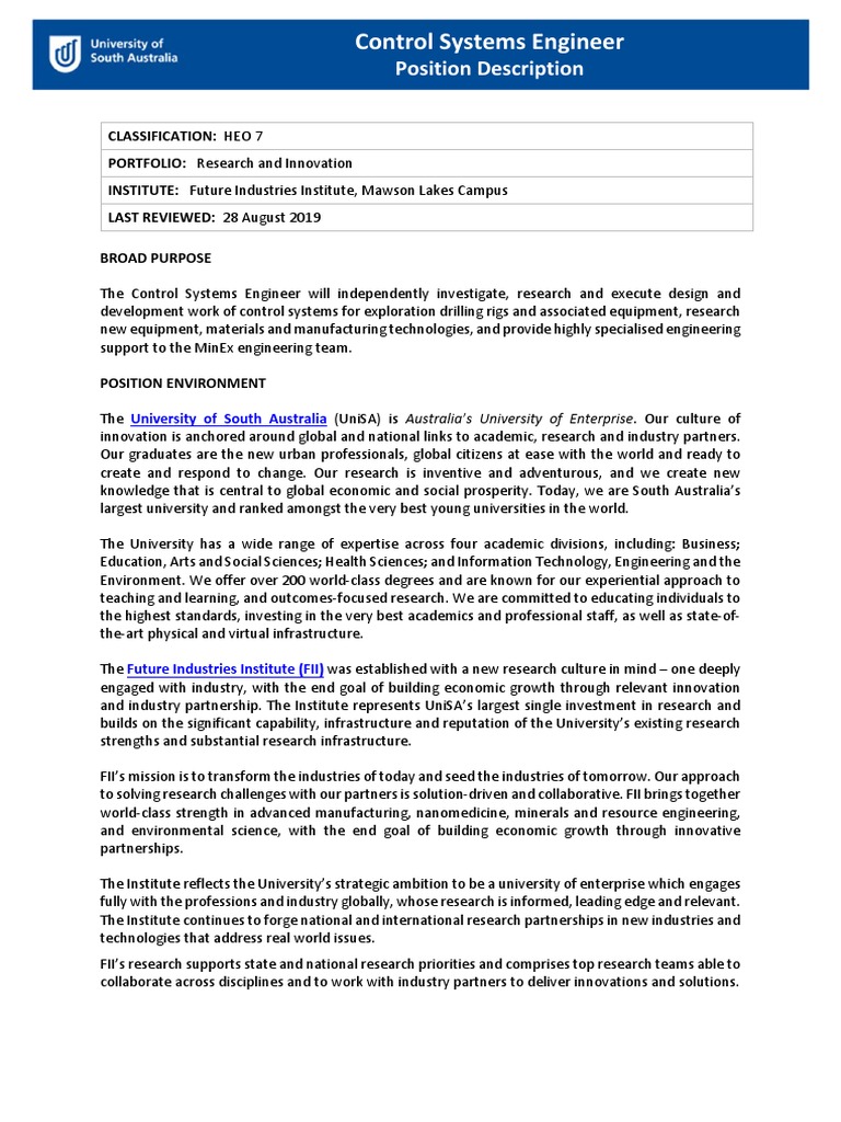 SD - Position Description - 19981 PDF | PDF | Engineering ...