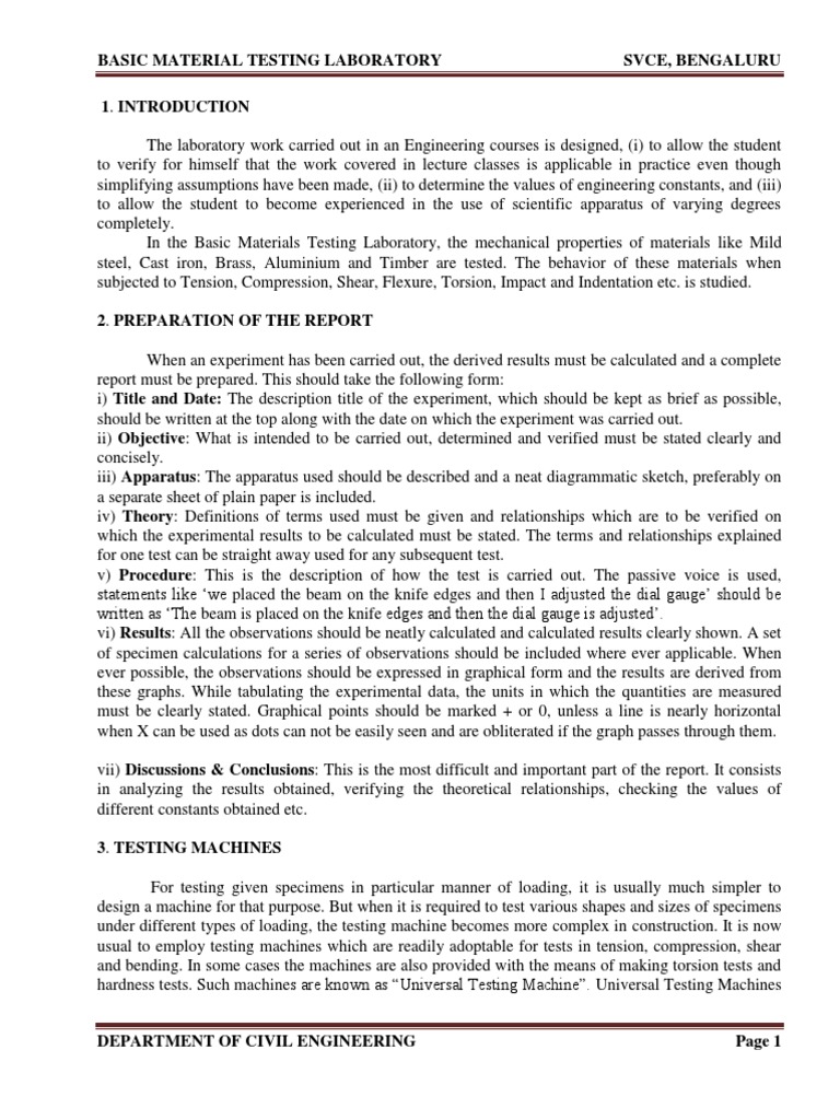 17CVL37 - BMT Lab PDF | PDF | Deformation (Engineering) | Yield ...
