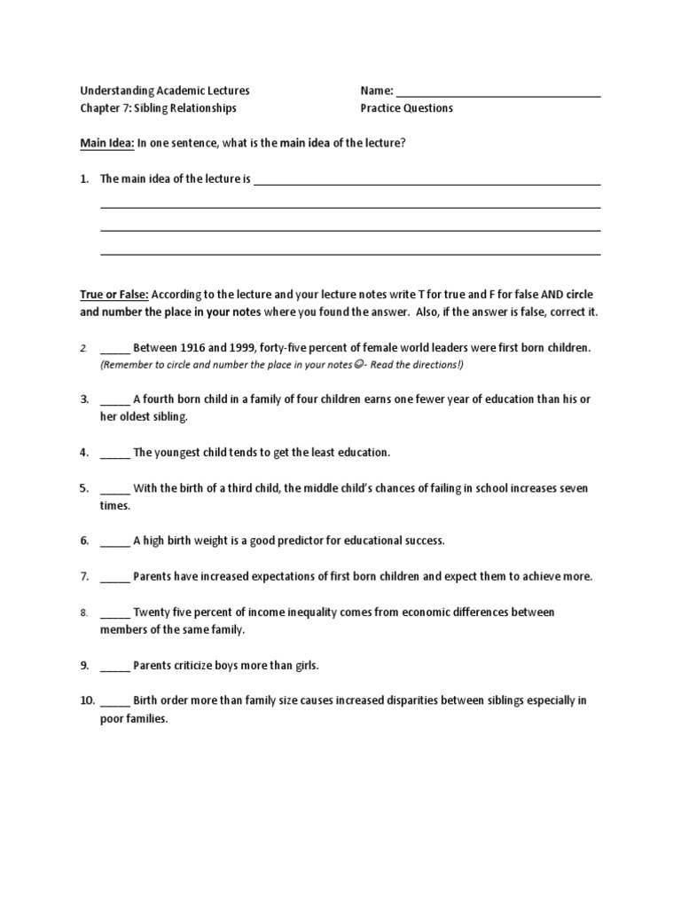Sibling Dynamics and Educational Outcomes | PDF | Sibling | Social ...