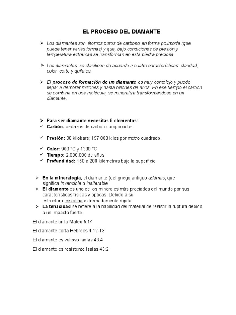 El Proceso de Carbón A Diamante | PDF | Diamante | Materiales
