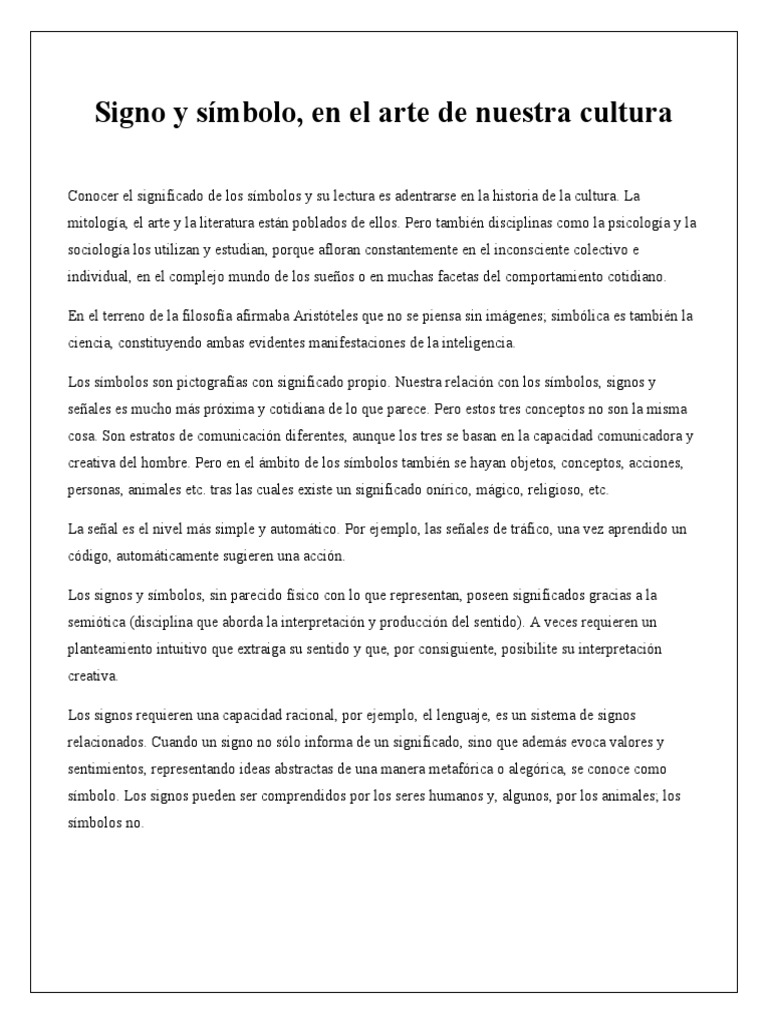 Signo y Símbolo | PDF | Los símbolos | Ciencia cognitiva
