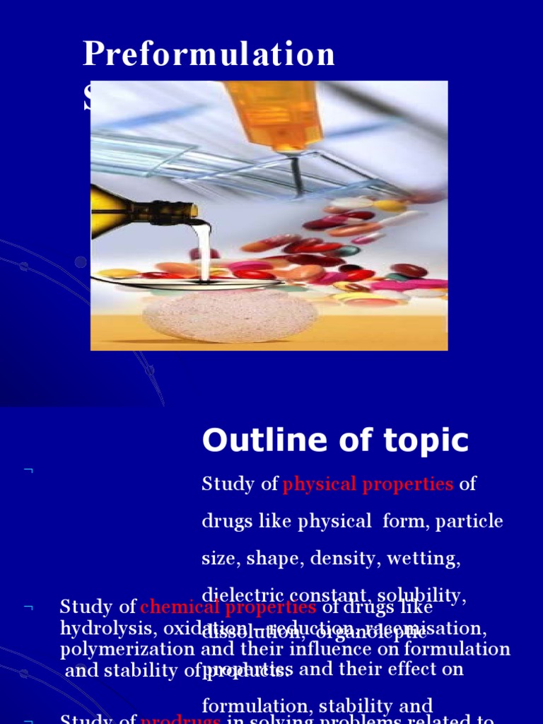 Preformulation Studies | PDF | Acid Dissociation Constant ...