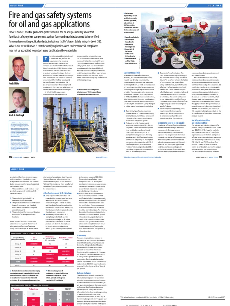 Fire and Gas Safety Systems For Oil and Gas Applications: Gulf Fire ...
