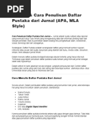 Contoh Daftar Pustaka APA Edisi 7 | PDF