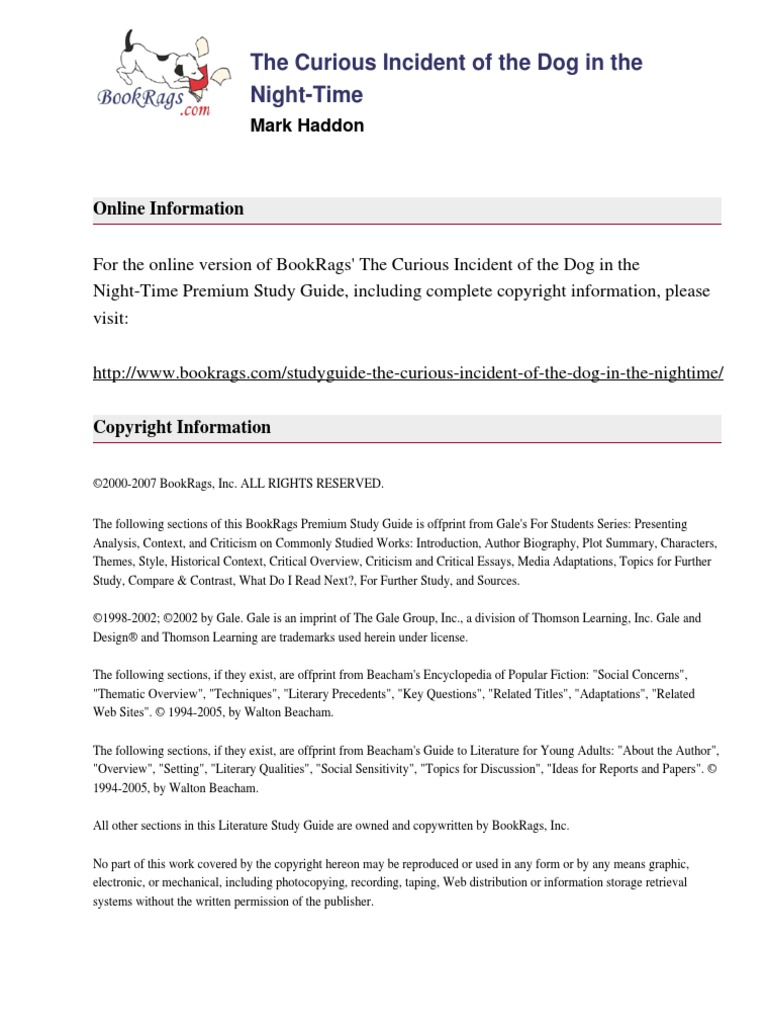 The Curious Incident of The Dog in The Nightime | PDF | Narration