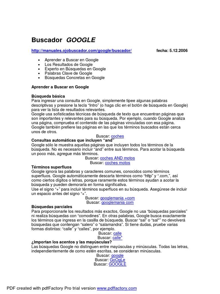 Aprenda A Buscar en Google 1 | PDF