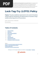 LOTO Flowchart Dec2011 | PDF | Prevention | Occupational Safety And Health