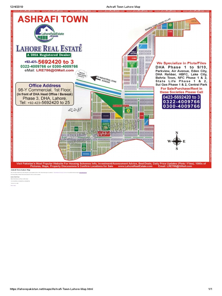 Ashrafi Town Lahore Map | PDF