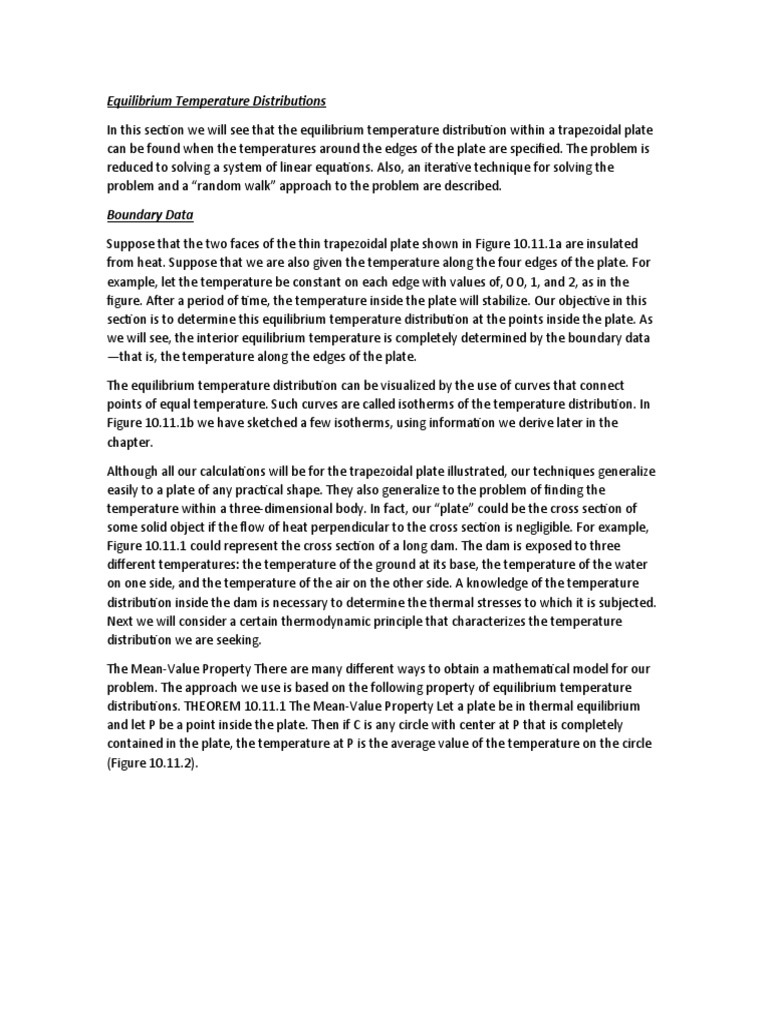 Equilibrium Temperature in Plates | PDF | System Of Linear Equations ...