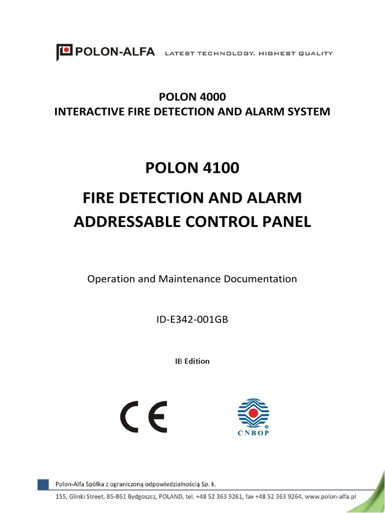 POLON 4100 Fire Detection and Alarm Addressable Control Panel | PDF | Power Supply | Mains ...