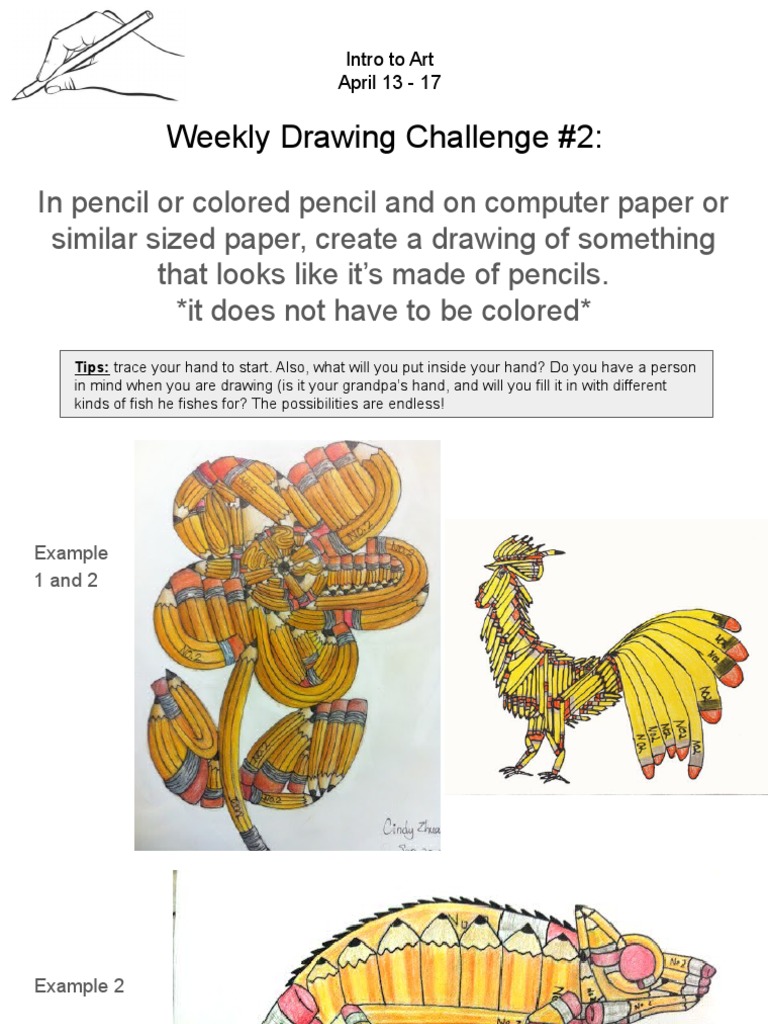 Intro To Art Weekly Drawing Challenge 2 | PDF