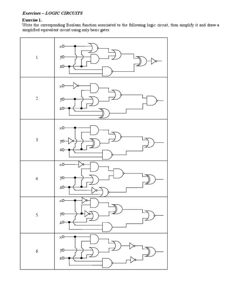 Exercises - Logic Circuits | Download Free PDF | Logic Gate | Binary Coded Decimal