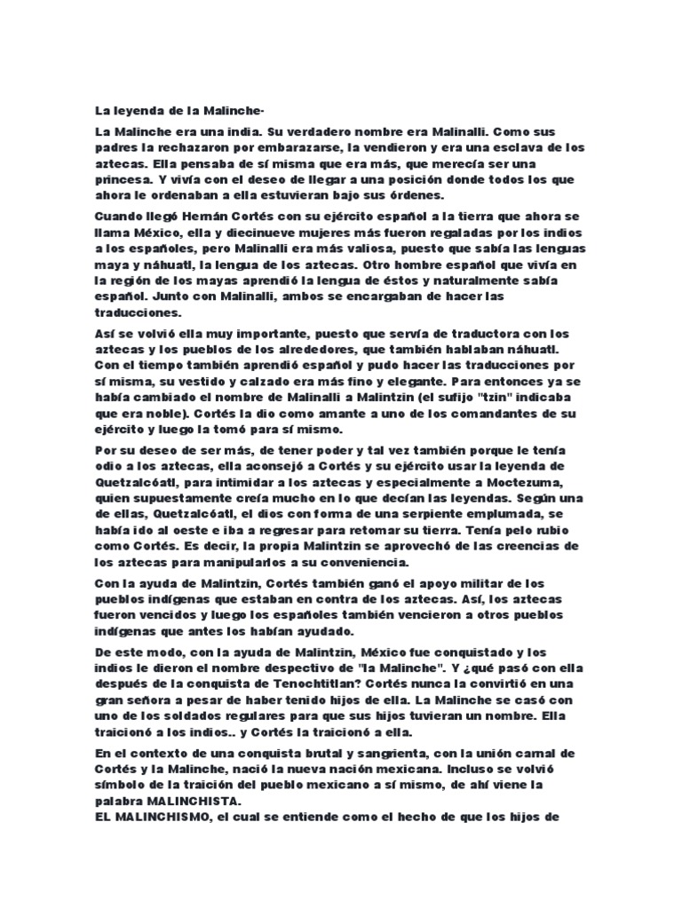 La Leyenda de la Malinche: Traición y Poder | PDF | Hernán Cortés