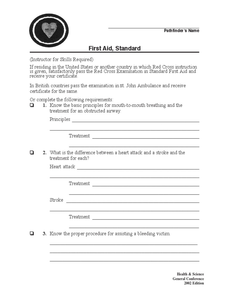 First Aid, Standard: 1. Know The Basic Principles For Mouth-To-Mouth ...