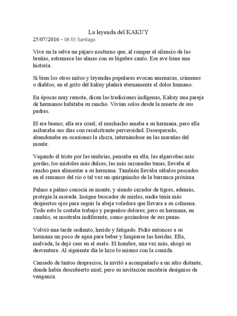 La leyenda del Kakuy: origen y significado | PDF | Religión y ...