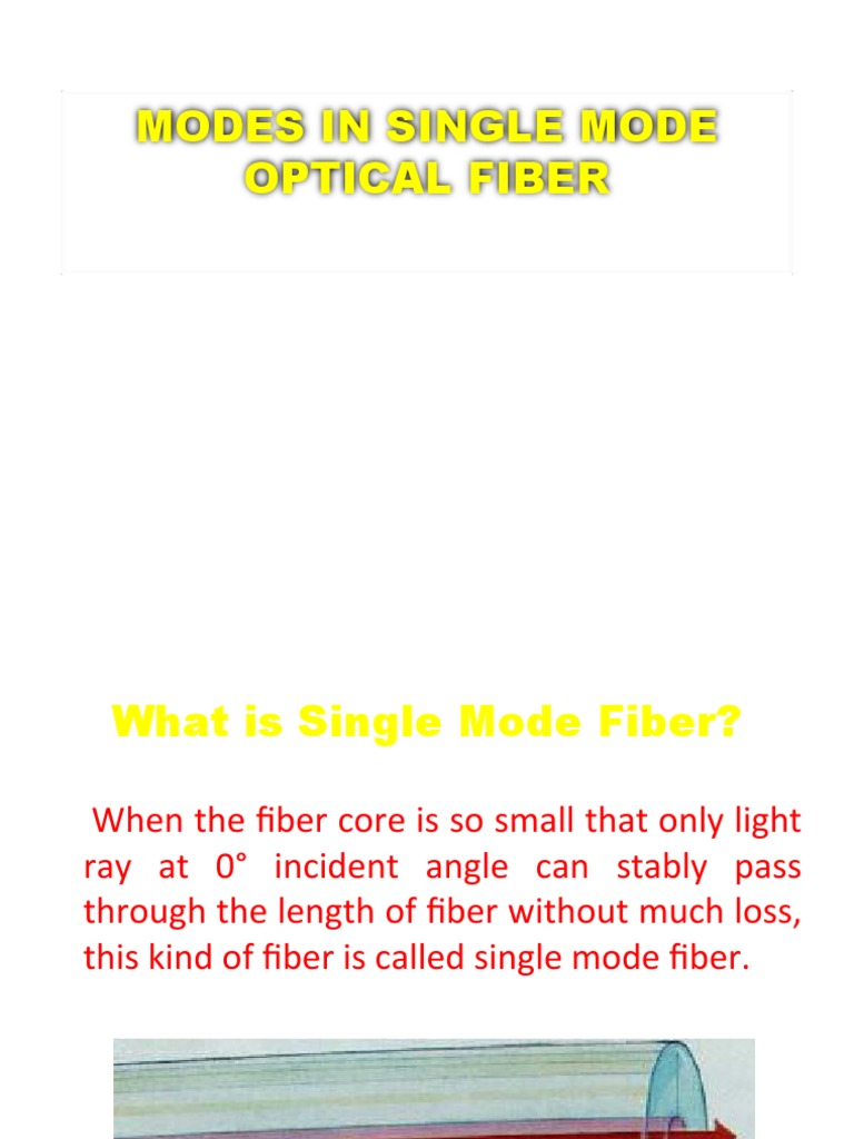 Modes in Single Mode Optical Fiber | PDF | Optical Fiber | Radiation