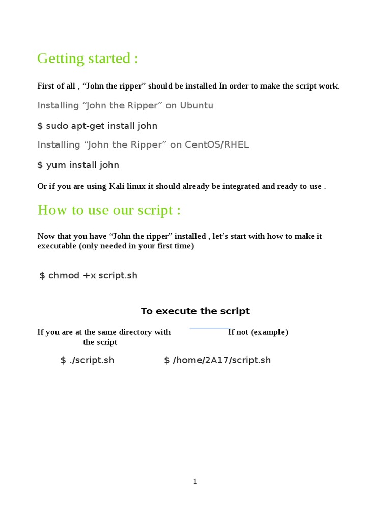 Getting Started:: Installing "John The Ripper" On Ubuntu | PDF