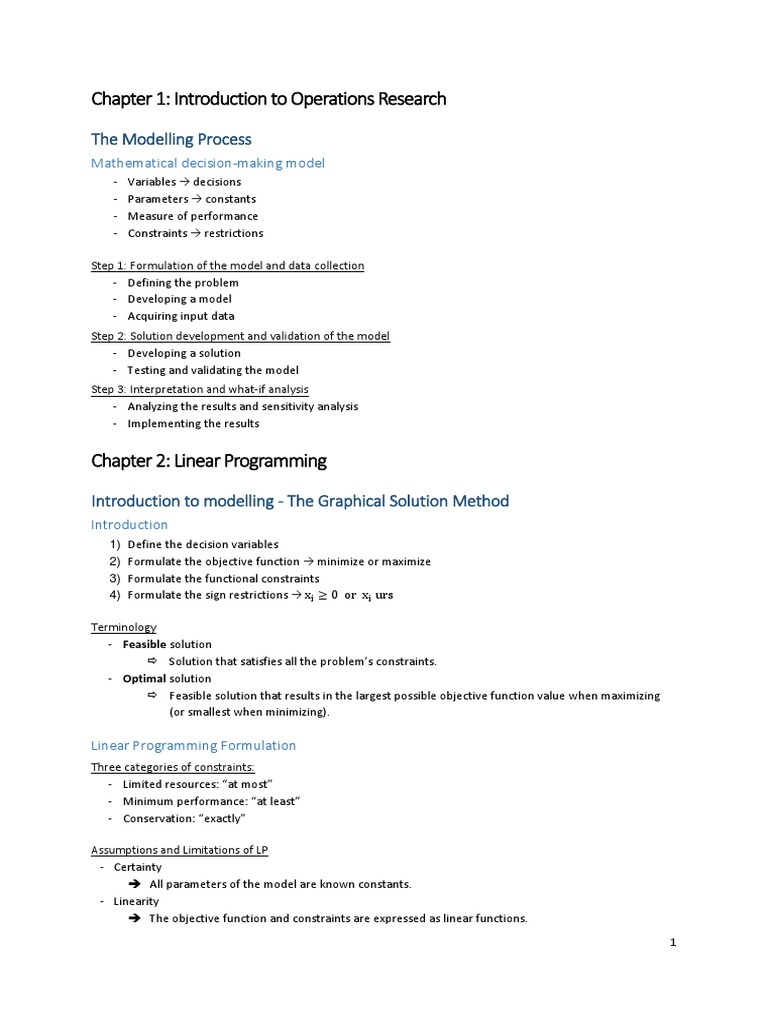 Chapter 1: Introduction To Operations Research: The Modelling Process | PDF | Markov Chain ...