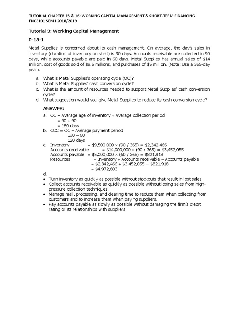 Working Capital Management Insights | PDF | Interest | Discounting
