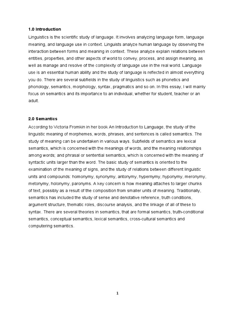 The Importance of Semantics To An Individual | PDF | Semantics | Linguistics