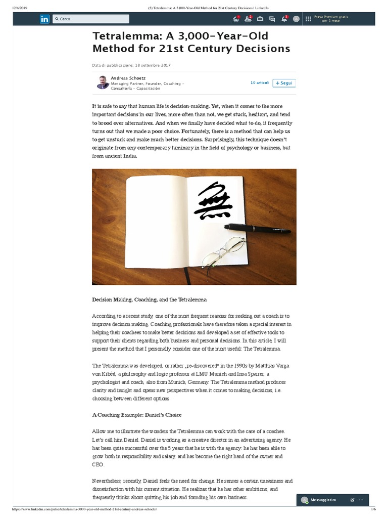 Tetralemma - A 3,000-Year-Old Method For 21st Century Decisions ...